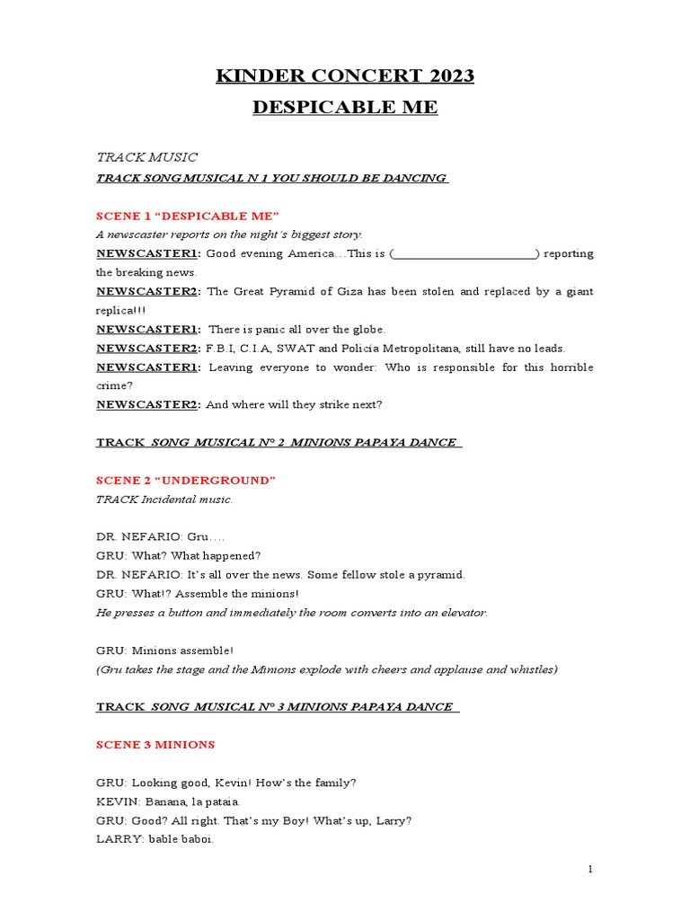 Script Despicable Me | PDF