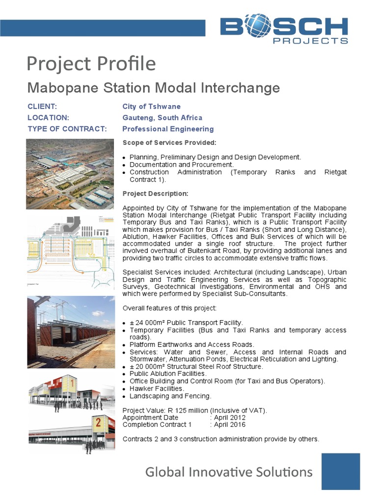 City of Tshwane Mabopane Station Modal Interchange - 2016 | PDF City of Tshwane Mabopane Station Modal Interchange - 2016 | PDF