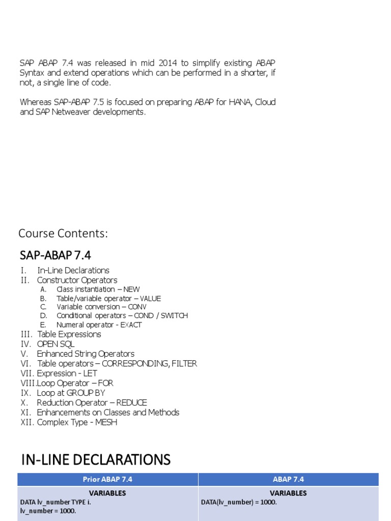 Abap Inline - Comandos PDF | PDF | Control Flow | Constructor (Object Oriented Programming)