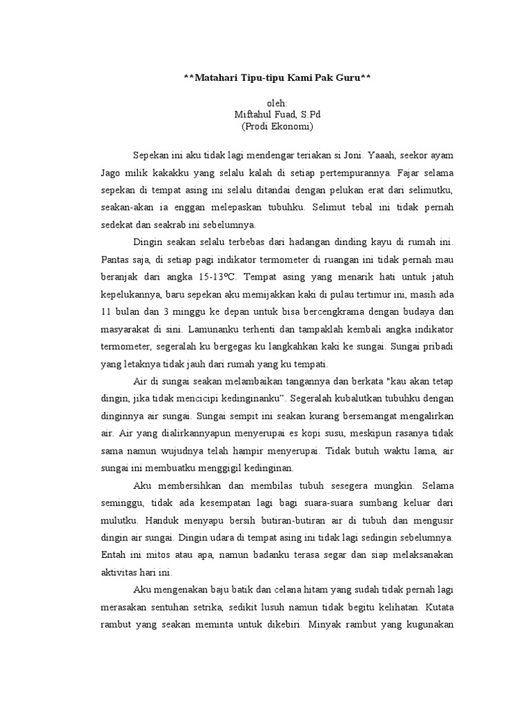 CERPEN - Matahari Tipu-Tipu | PDF