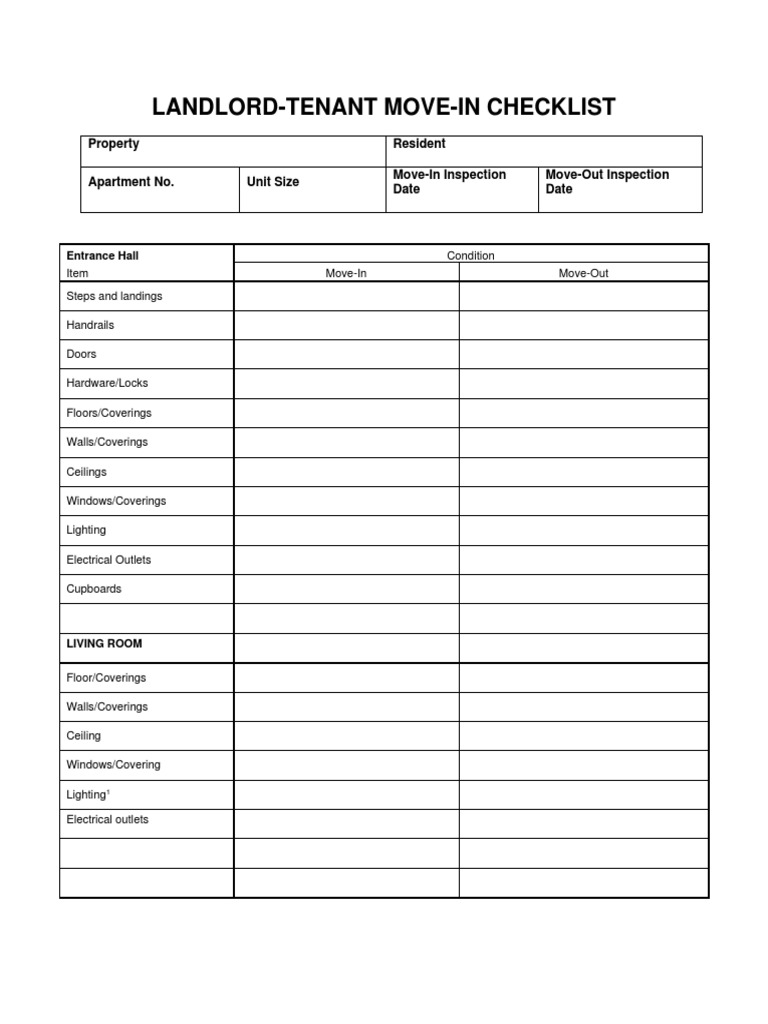 Rental Entry - Exit Inspection List | PDF | Apartment | Bathroom