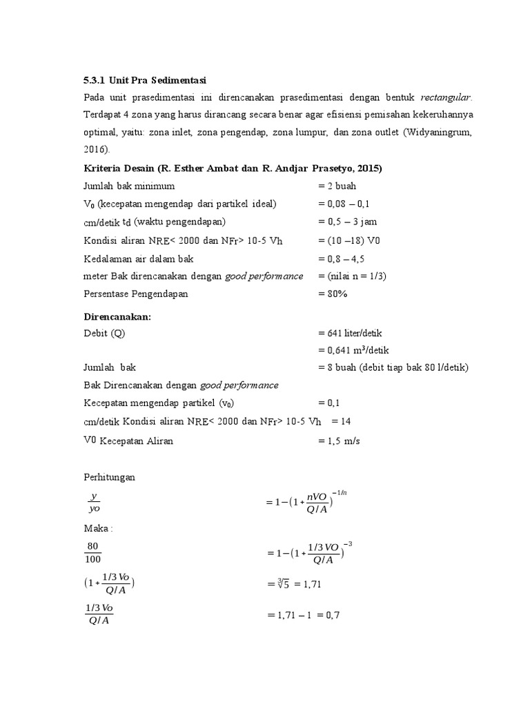 Unit Pra Sedimentasi | PDF