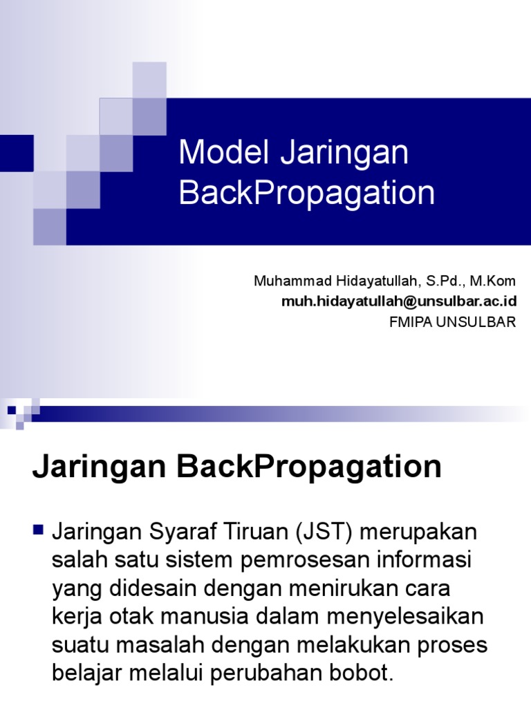 Backpropagation: Algoritma dan Studi Kasus | PDF | Komputer | Teknologi & Rekayasa