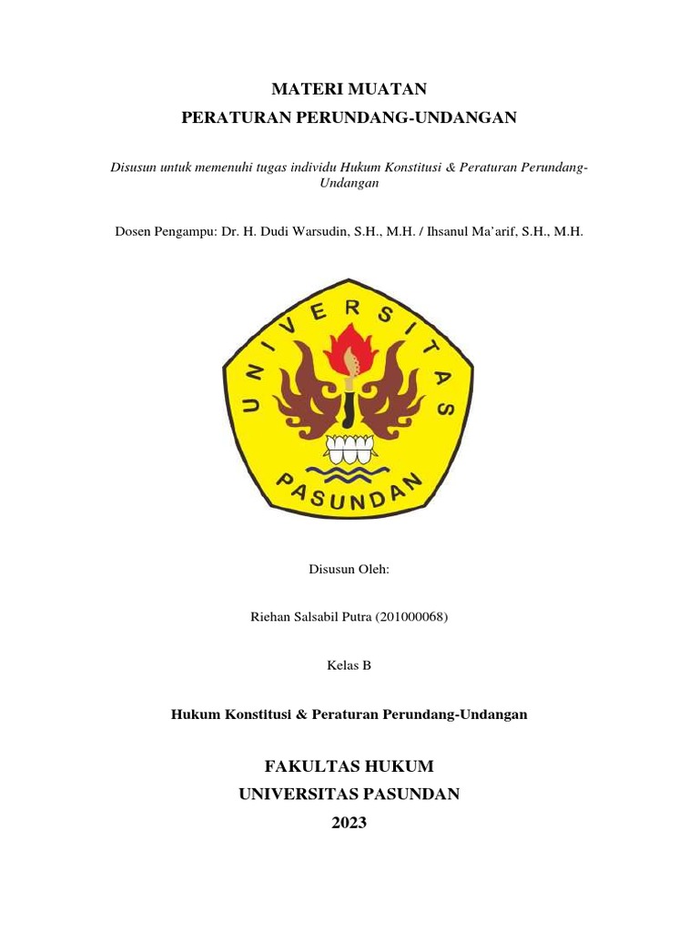 Materi Muatan Peraturan Perundang-Undangan | PDF | Hukum