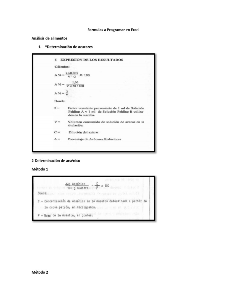 Formulas A Programar en Excel | PDF Formulas A Programar en Excel | PDF