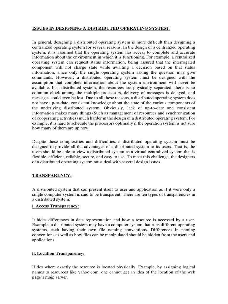 Distributed OS Design Challenges | PDF | Cache (Computing) | Replication (Computing)