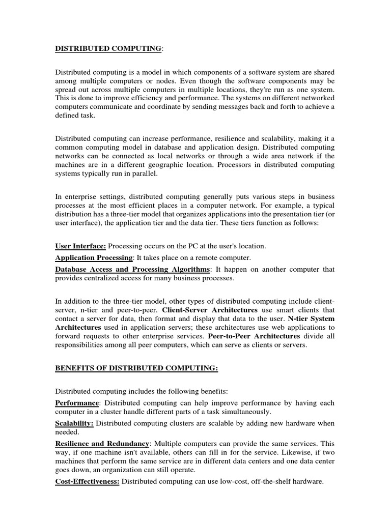 Introduction of Distributed Computing | PDF | Peer To Peer | Cloud ... Introduction of Distributed Computing | PDF | Peer To Peer | Cloud ...