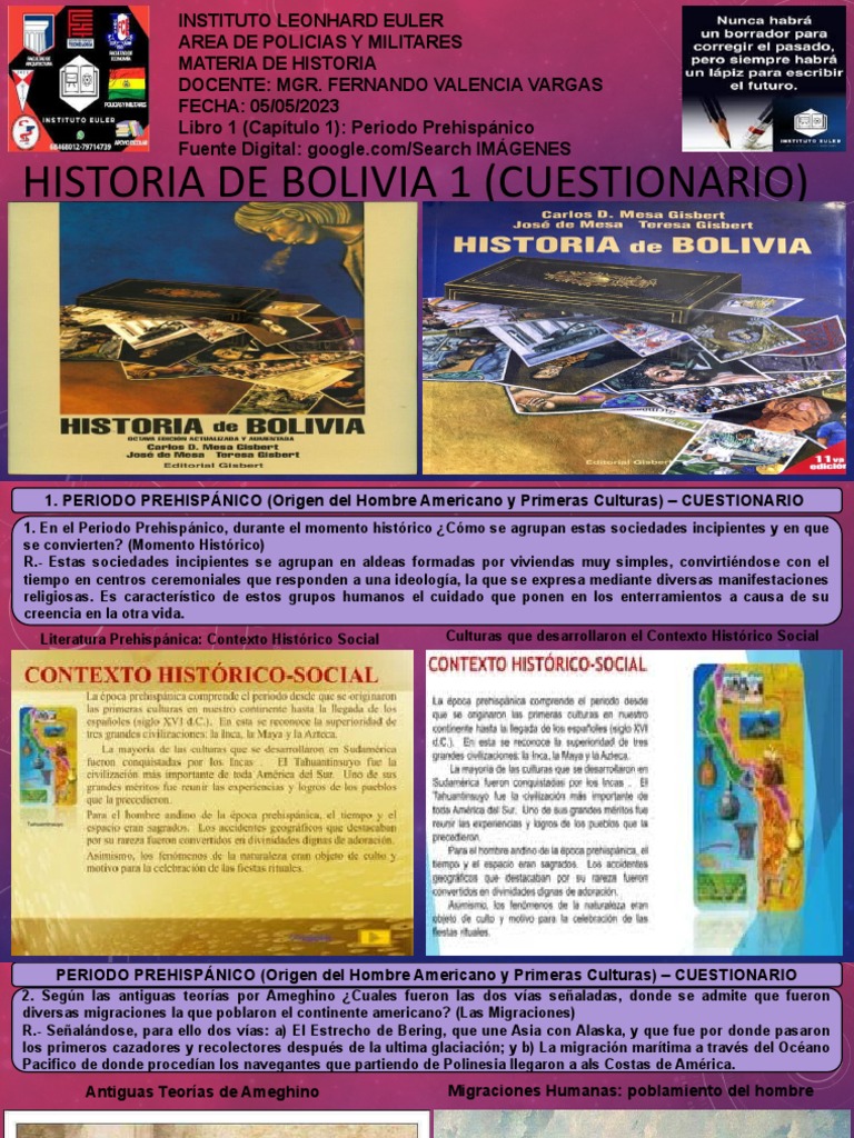 Historia de Bolivia Libro 1 Capitulo 1 2023.05.03 | PDF | Era ...