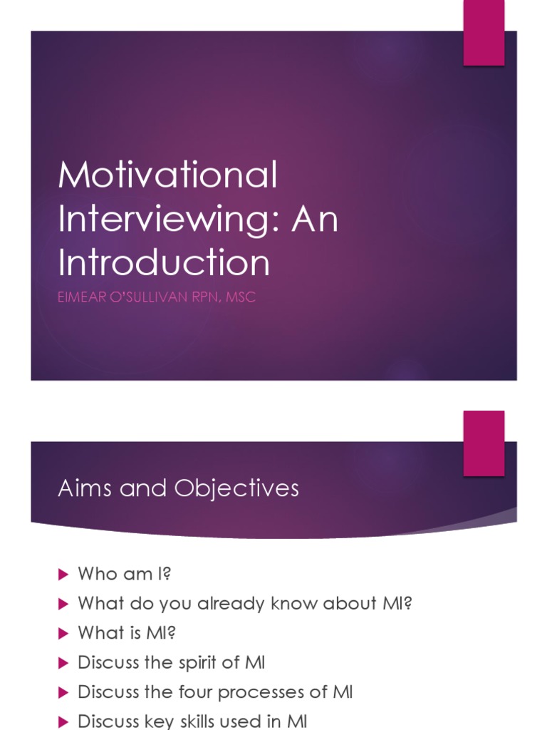 Motivational Interviewing Presentation 16th March 2022 | PDF ...