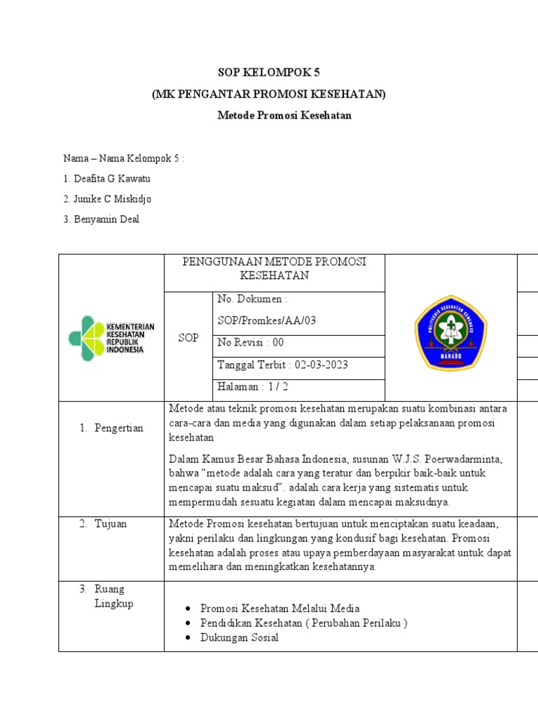 Sop Kelompok 5 | PDF