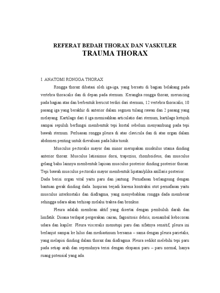 Referat Bedah Thorax | PDF