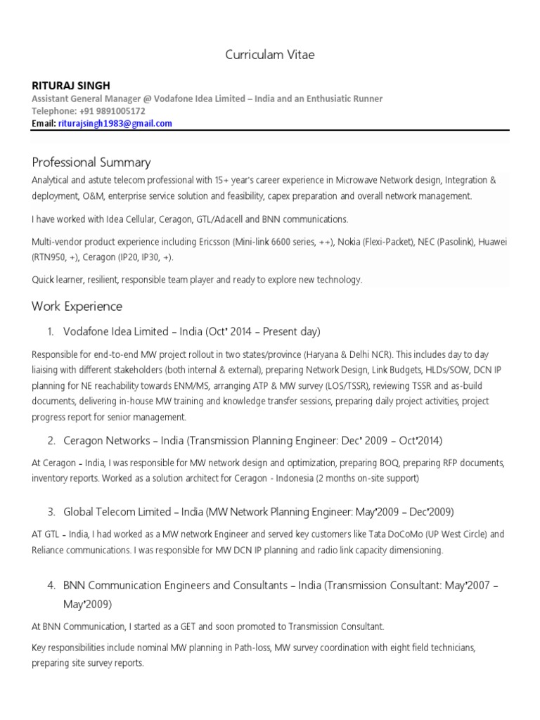 Rituraj Singh CV | PDF | Electronics | Computer Networking
