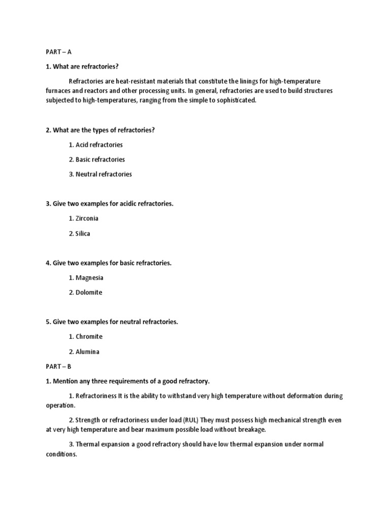 Refractories - Done | PDF | Refractory | Materials