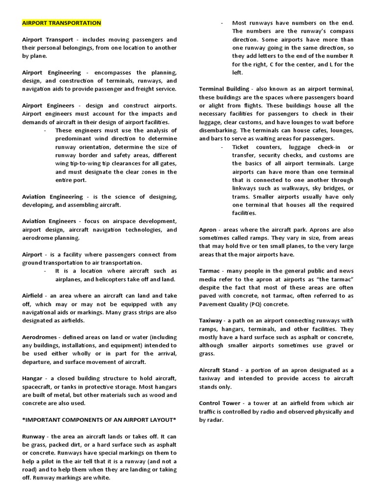 Refresher Module 03 Airport Transportation | PDF | Airport | Aerodrome