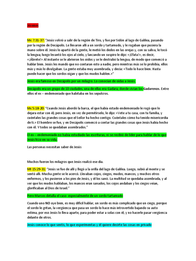 Jesús Era Famoso en Decápolis Por Un Milagro | PDF | Jesús