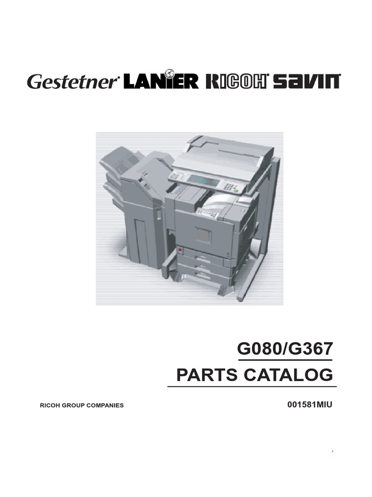 Parts Catalog G080/G367: Ricoh Group Companies | PDF | Manual ...