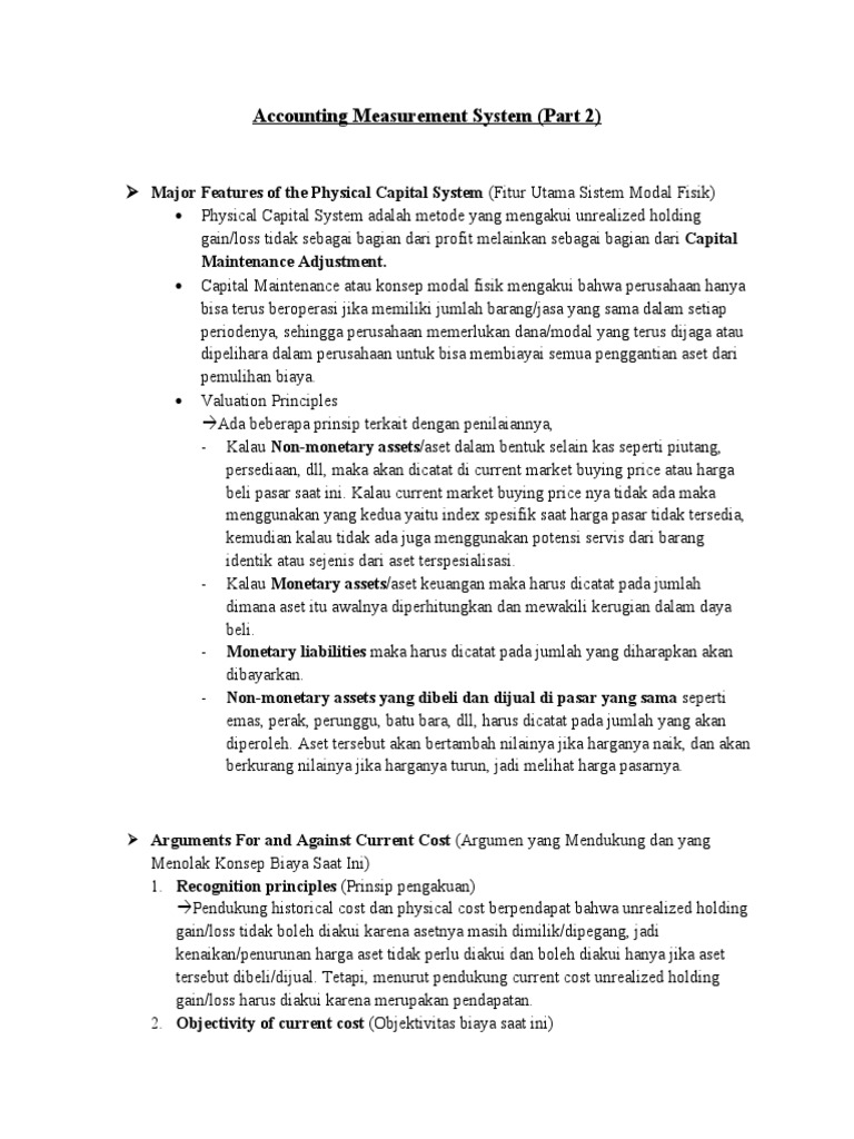 Accounting Measurement System (Part 2) | PDF