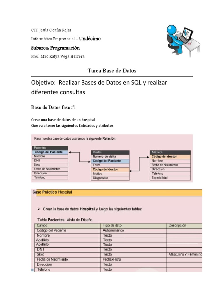 Tarea Base Datos SQL Hospital (1) | PDF