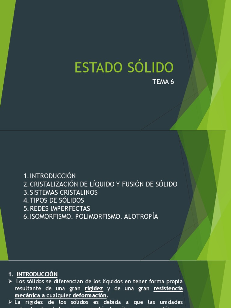 Tema 6 Estado Sólido | PDF | Cristal | Moléculas
