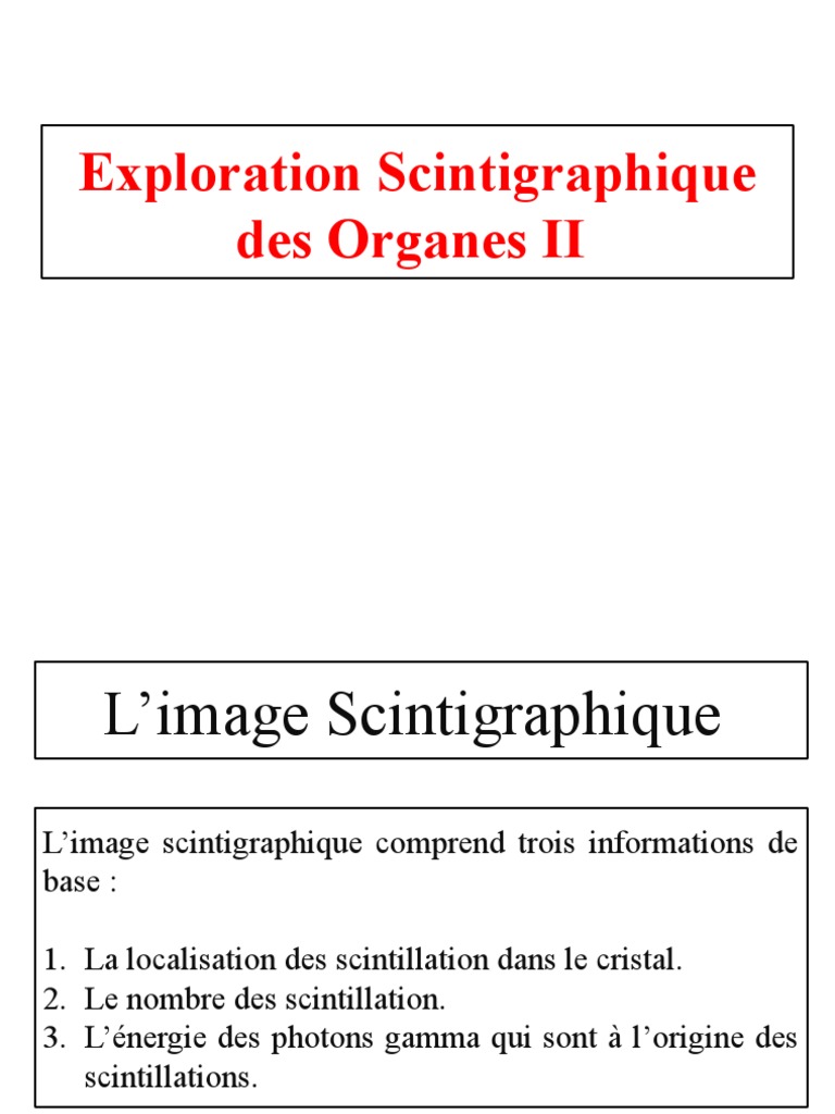 Chapitre 8 Scintigraphie Exploration II | PDF | Tomographie par ...