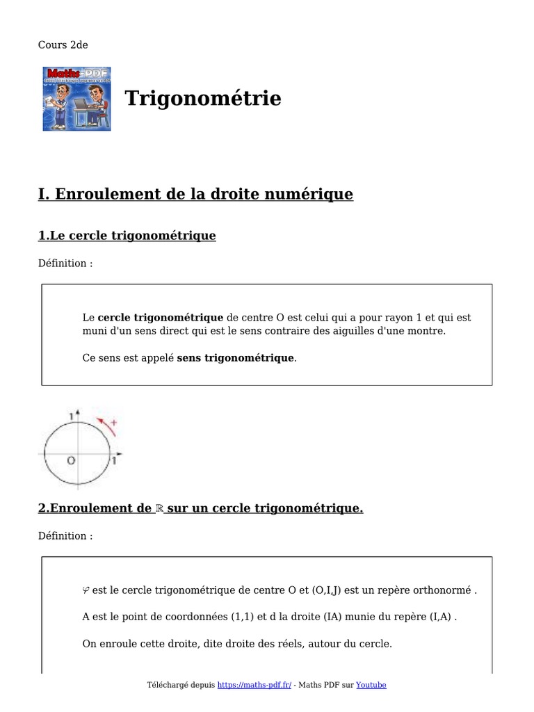Cours de trigonométrie en seconde | PDF