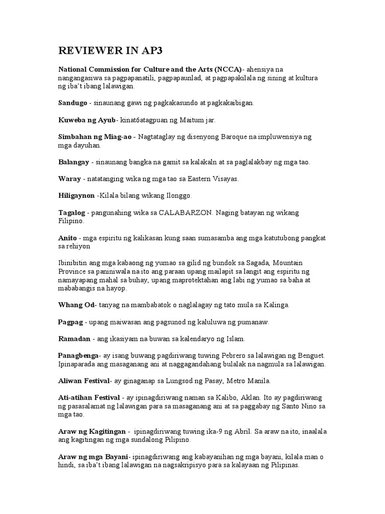 Reviewer in Ap3 | PDF