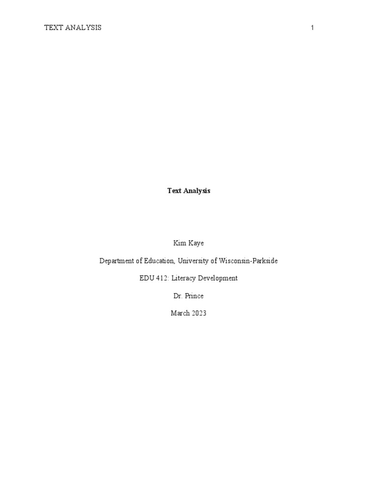 Text Analysis | PDF | Reading Comprehension | Textbook