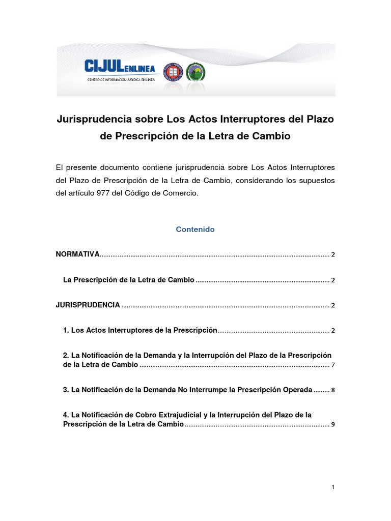 Análisis de la jurisprudencia sobre los actos interruptores del plazo de prescripción de la ...