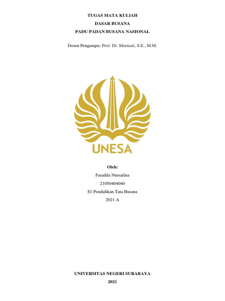 Padu Padan Busana Nasional Formal | PDF