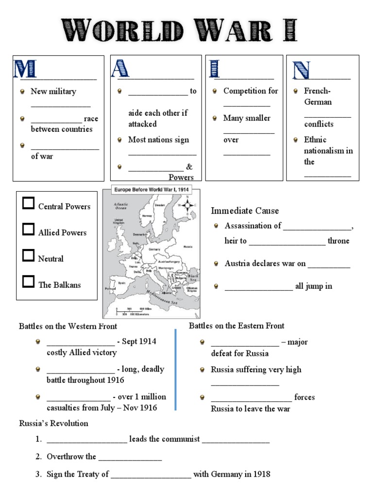 01 - World War 1 Notes Page | PDF | Allies Of World War II | Allies Of ...