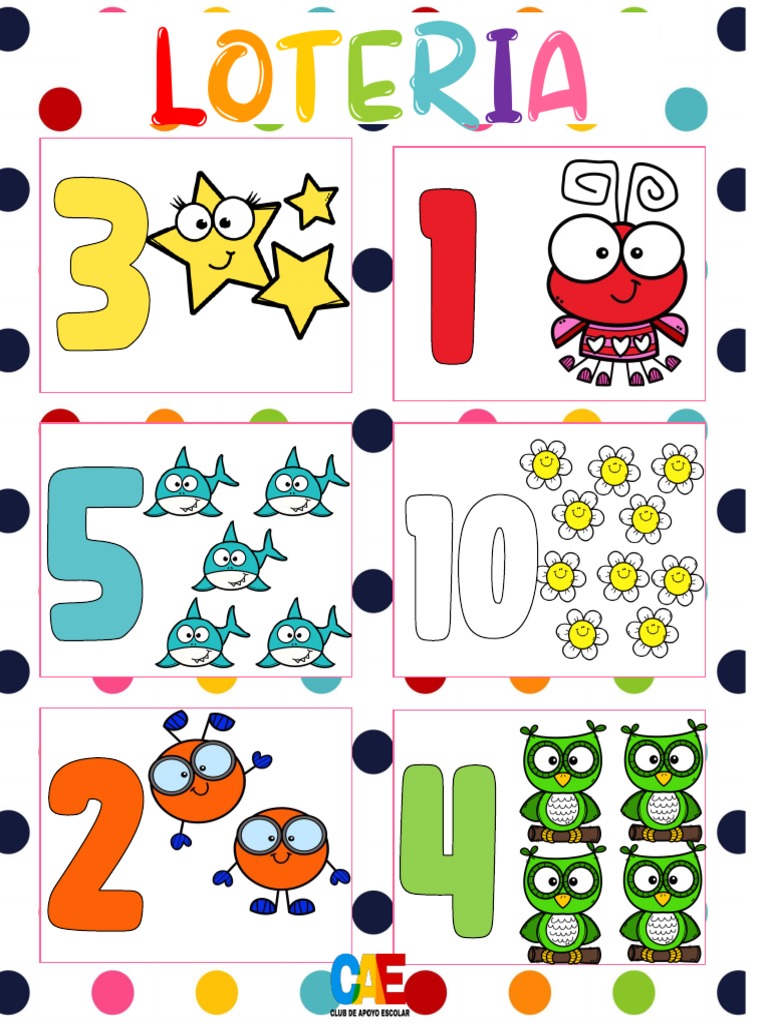 Lotería de números para imprimir del 1 al 10 Copy | PDF