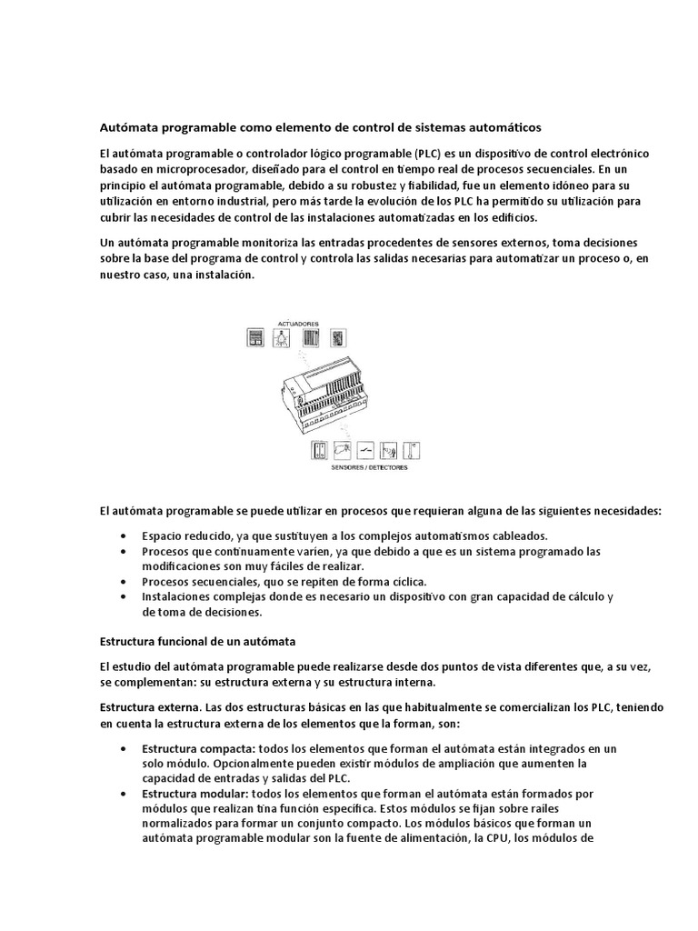 Autómata Programable | PDF | Controlador lógico programable | Relé