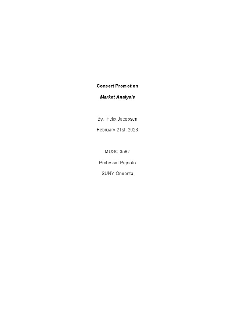 Concert Promoter Insights | PDF | Employment | Salary