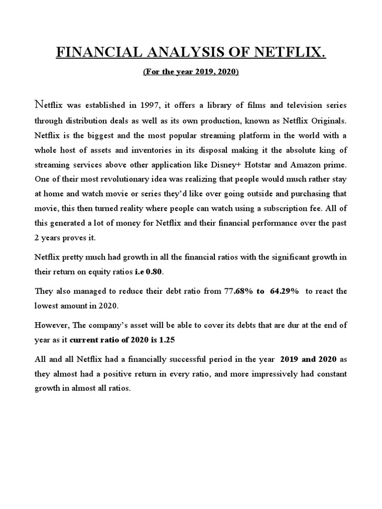 Financial Analysis of Netflix | PDF | Business | Law