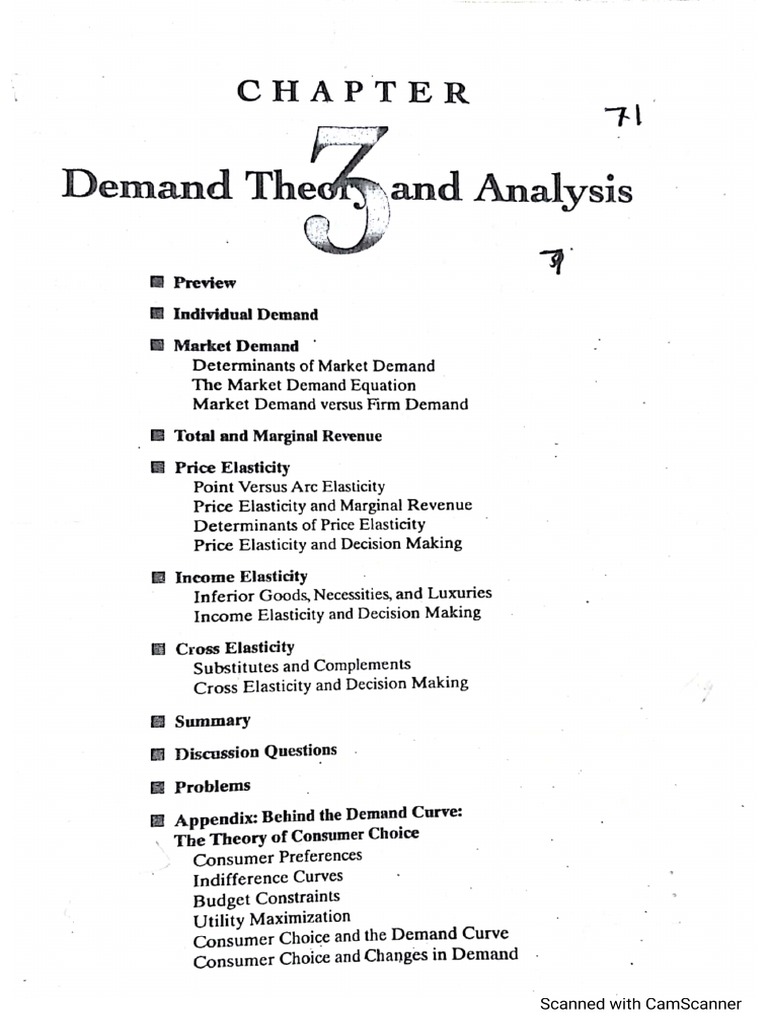 Chapter 3 Demand Theory and Analysis | PDF