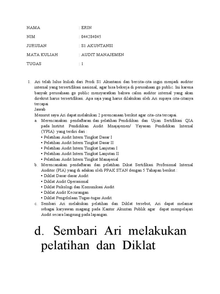 Strategi Audit dan Sertifikasi Akuntansi | PDF | Pengelolaan Keuangan ...