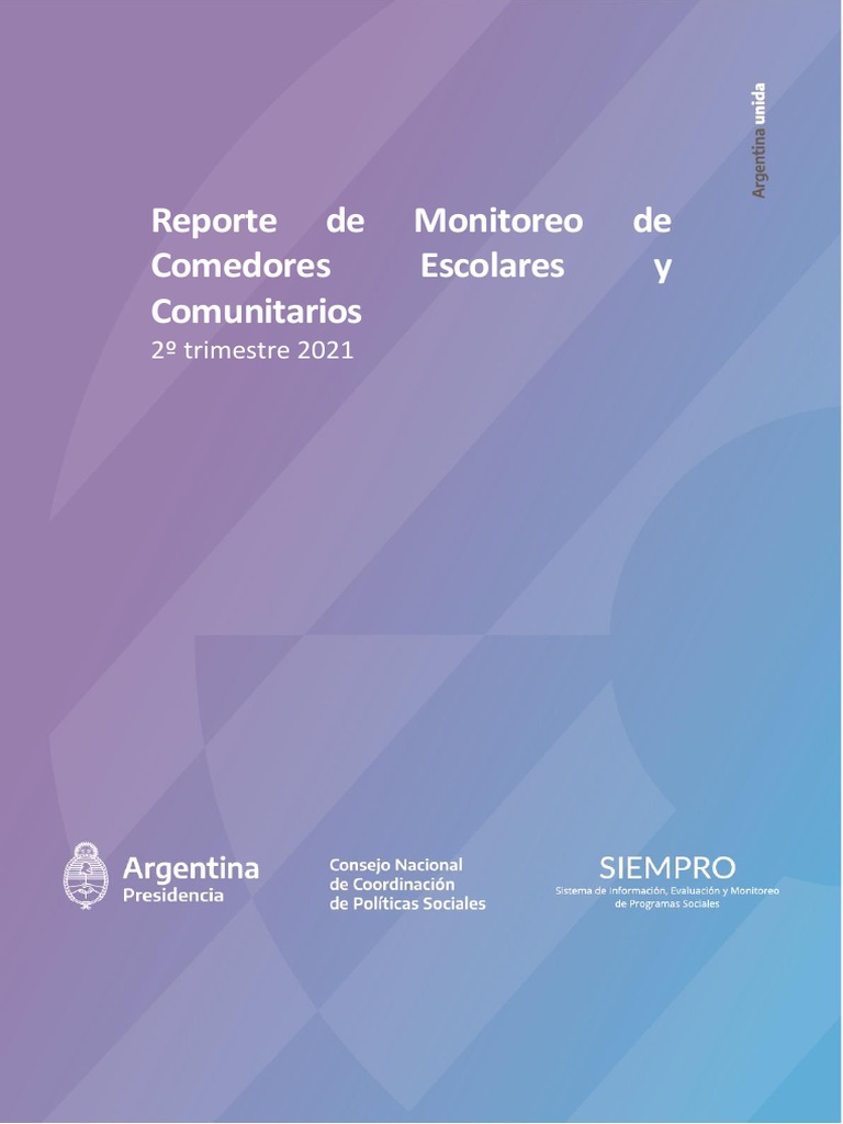 Reporte de Monitoreo Comedores 2deg Trim 2021 | PDF | Pobreza | Pobreza e indigencia