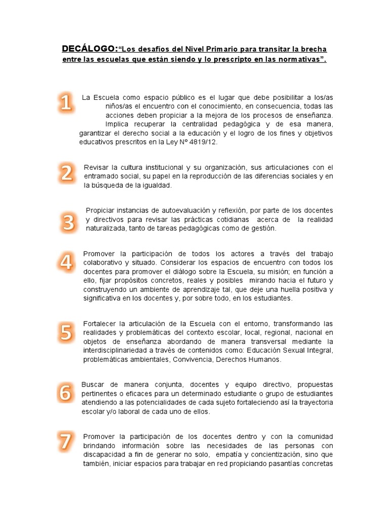 DECÁLOGO | PDF | Inclusión (Educación) | Enseñando