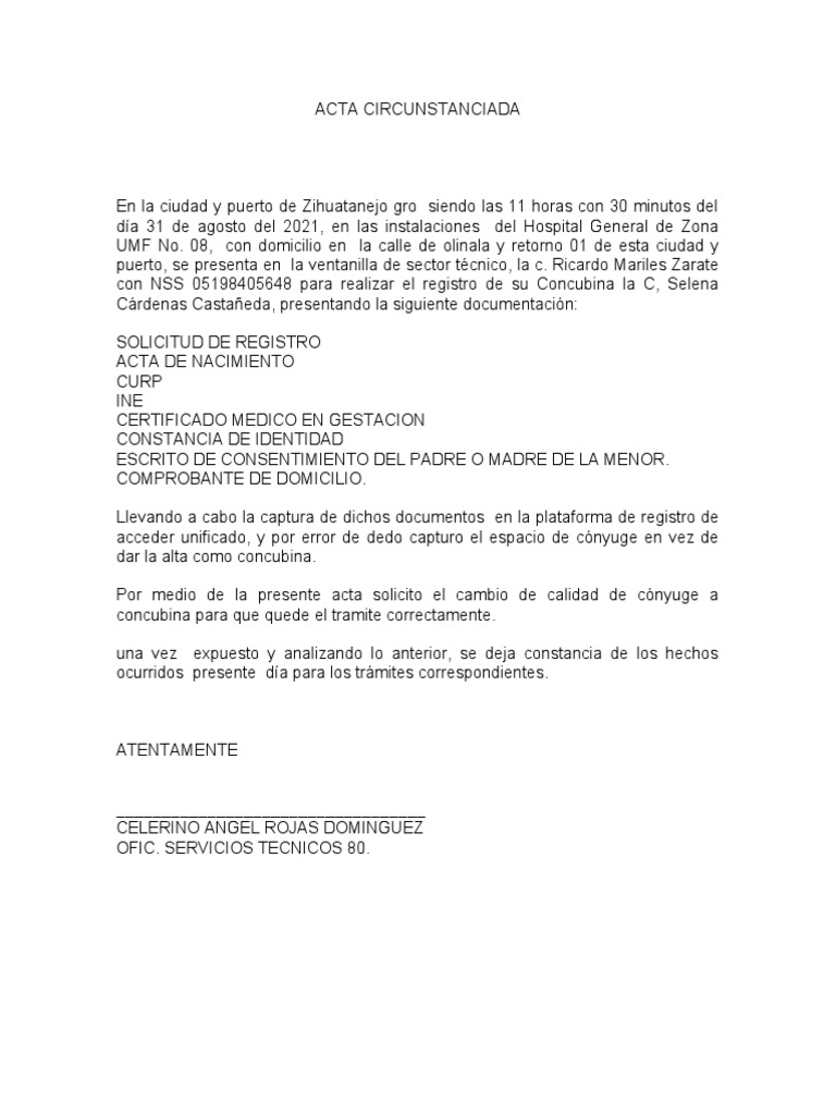 Acta Circunstanciada 2022 | PDF