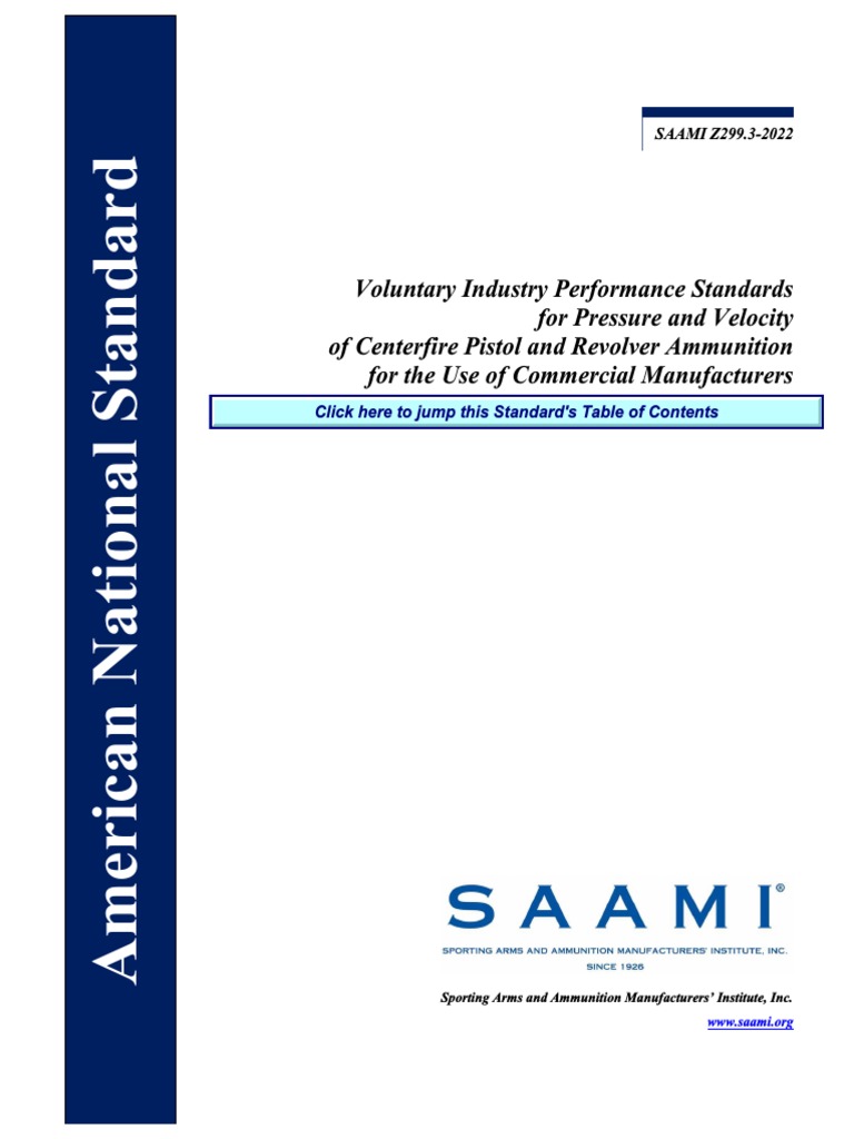 SAAMI Z299.3 2022 Centerfire Pistol Revolver Approved 12-13-2022 1 ...