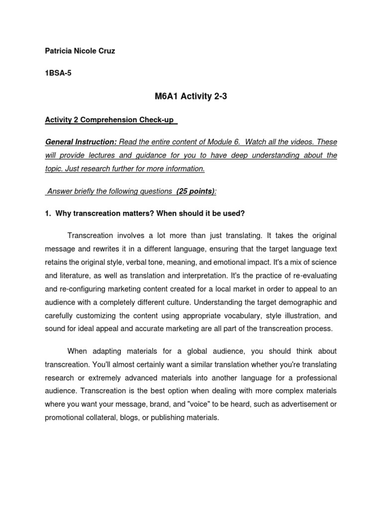Understanding Transcreation and Art Communication | PDF