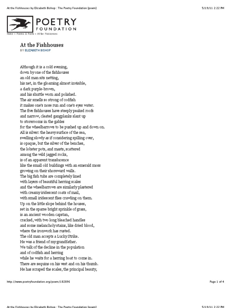 At The Fishhouses: Elizabeth Bishop | PDF | Poetry