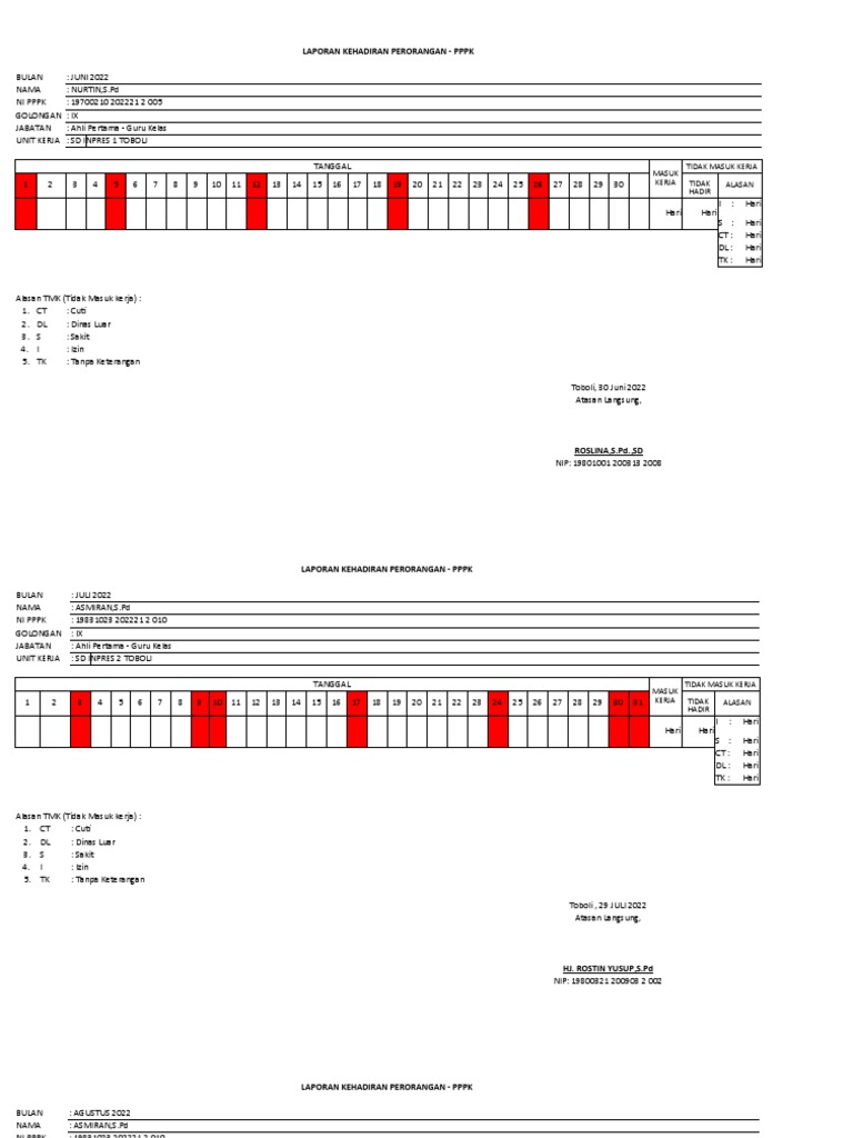 Absen Nurtin Format P3K | PDF