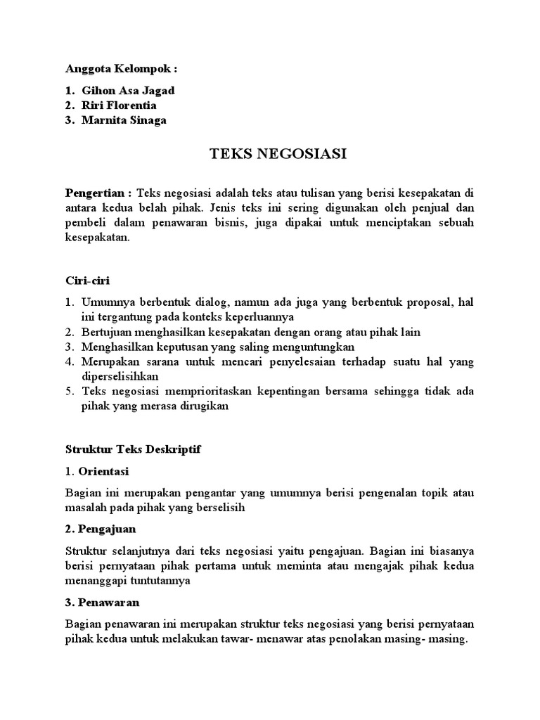 Teks Negosiasi | PDF