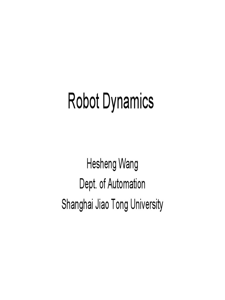 Robot Dynamics PDF | PDF