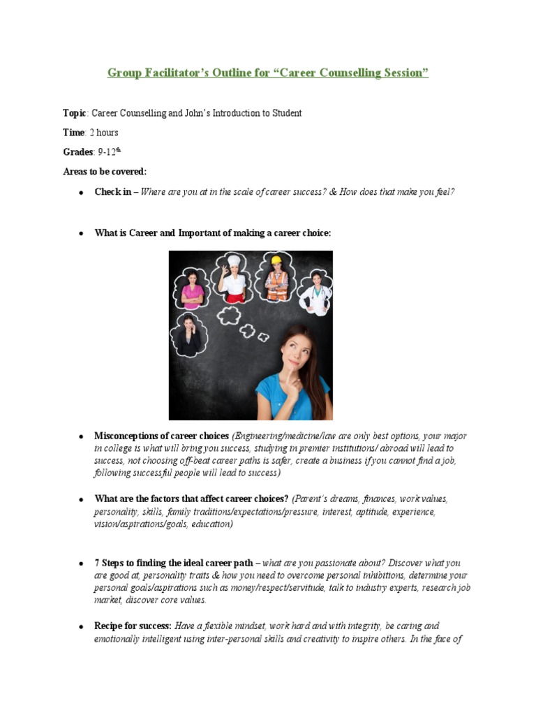 Career Counselling Program Outline | PDF | Creativity | Literacy