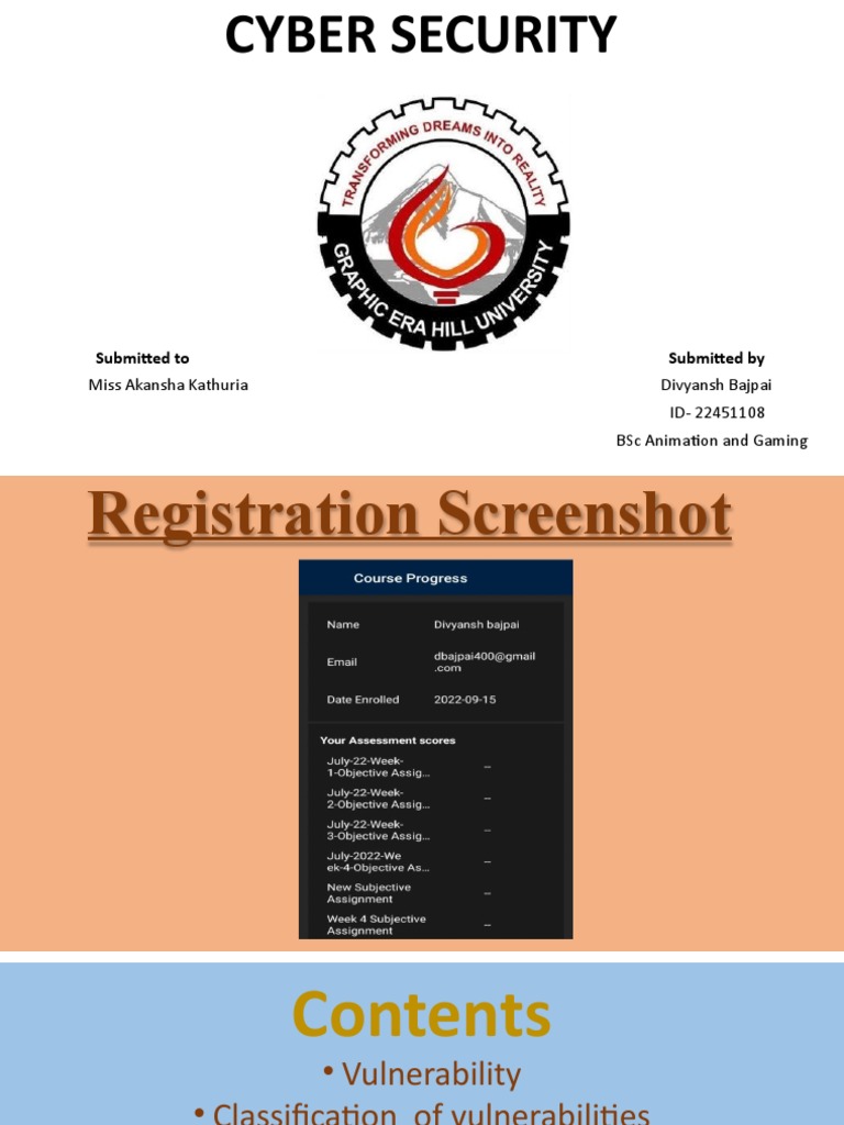 Presentation On Cyber Security Principles | PDF