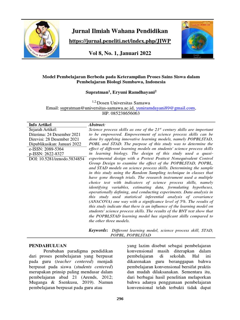 Model Pembelajaran Biologi | PDF | Pembelajaran Berbasis Proyek | Science