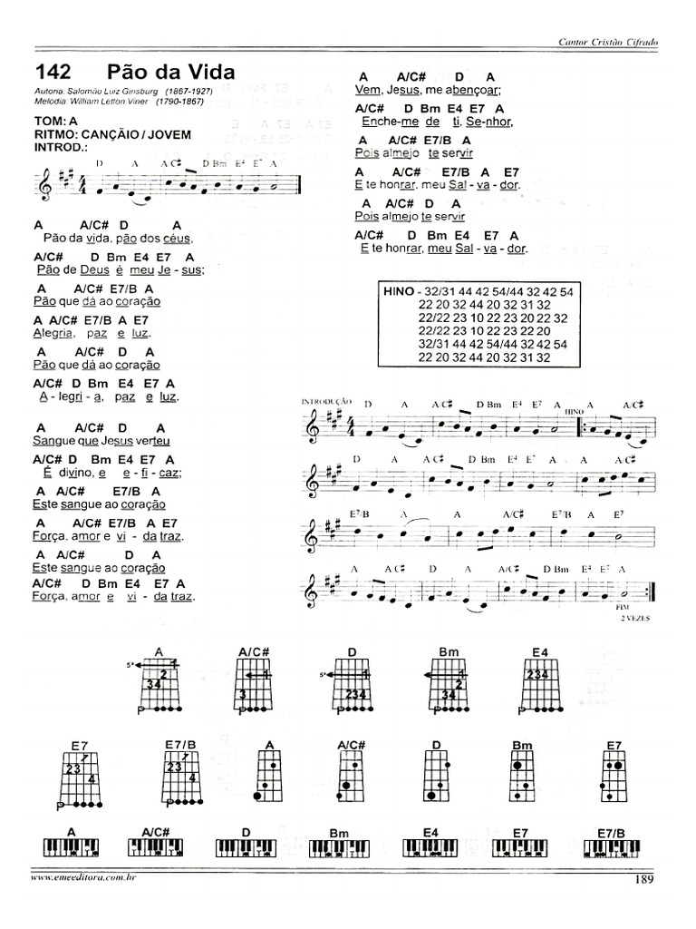 Hino CC - 142 - Pão Da Vida PDF | PDF