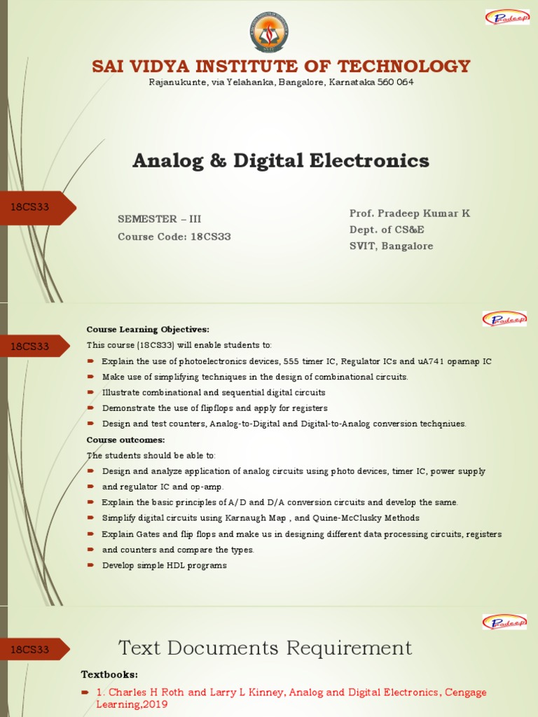 ADE Module-3 - SVIT | PDF | Logic Gate | Electronic Circuits